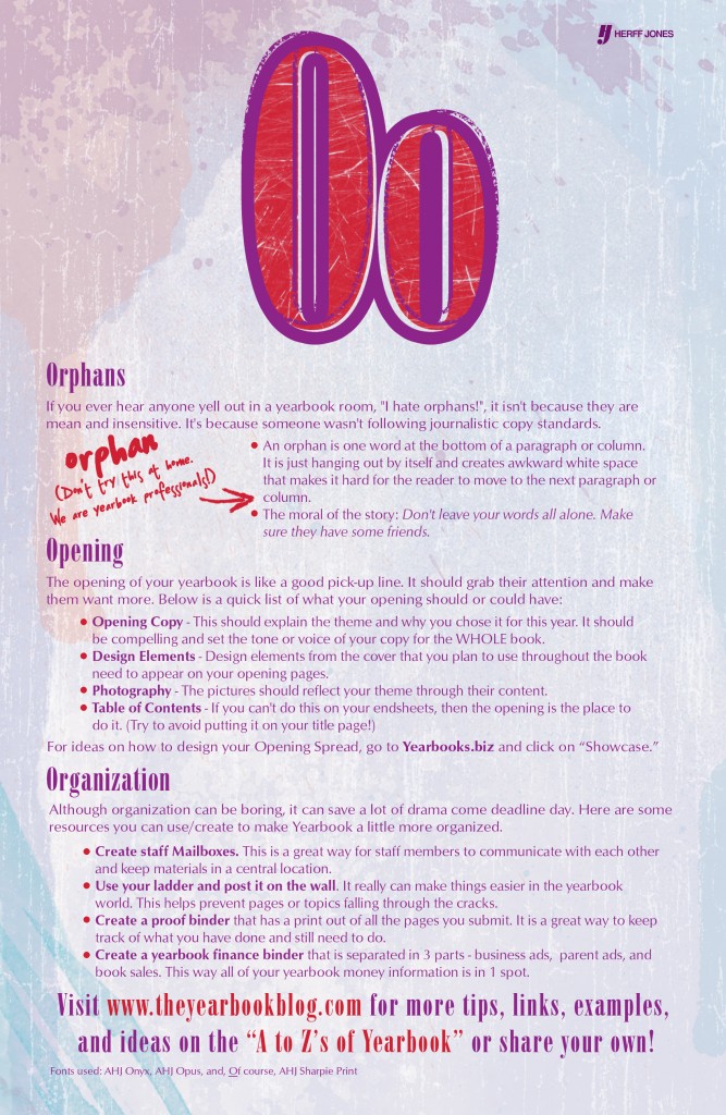 “O is for Opening” – Your Chance to Grab their Attention – The Yearbook ...